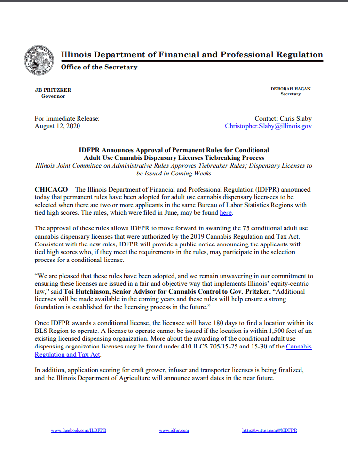 IDFPR Announces Approval of Permanent Rules for Conditional Adult-Use ...